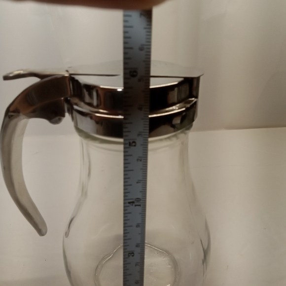 Dripcut | Dining | Vtg Dripcut Clear Glass Chrome Syrup Pitcher ...